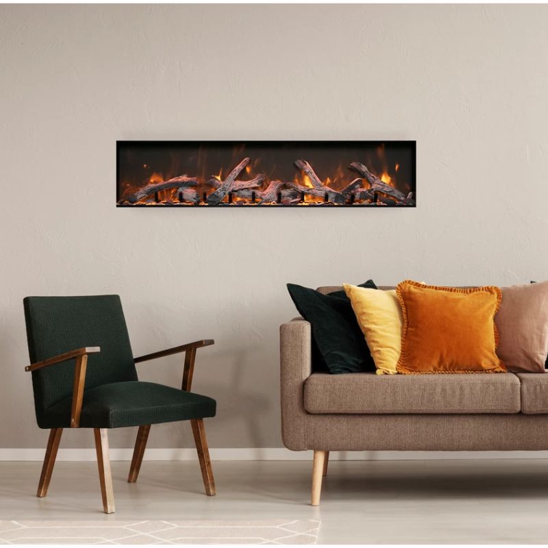 Amantii Panorama Deep & Xtra Tall 50" Built-In Linear Electric Firepla ...