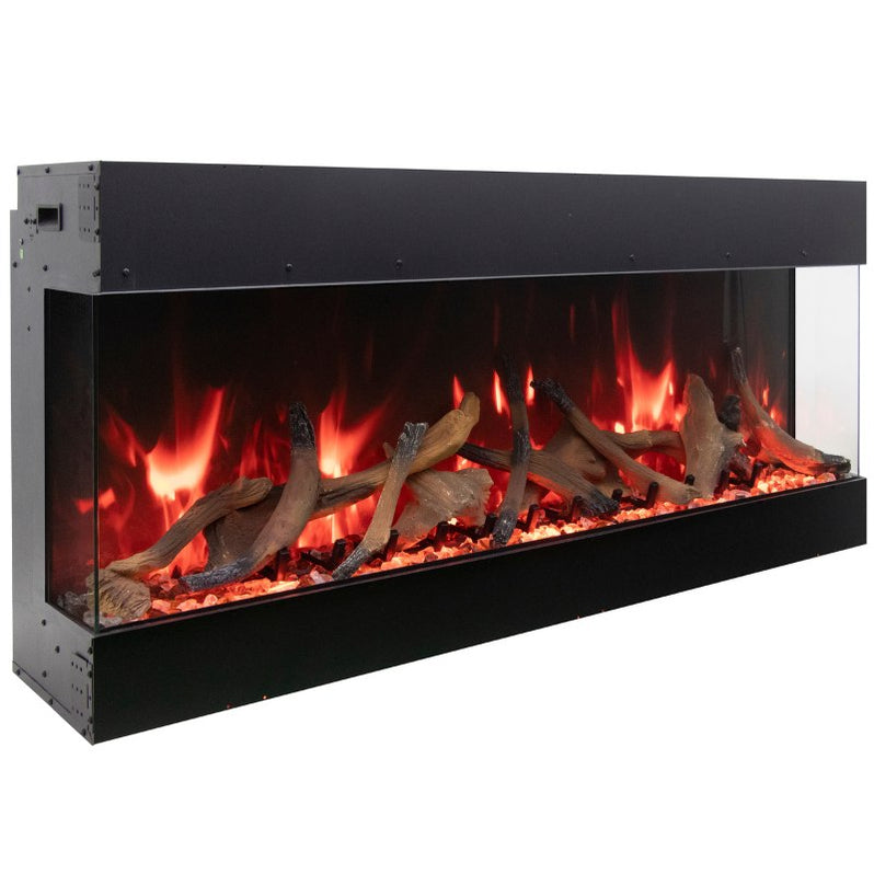 Amantii Tru View Bespoke 130" Modular 3-Sided Linear Electric Fireplac ...
