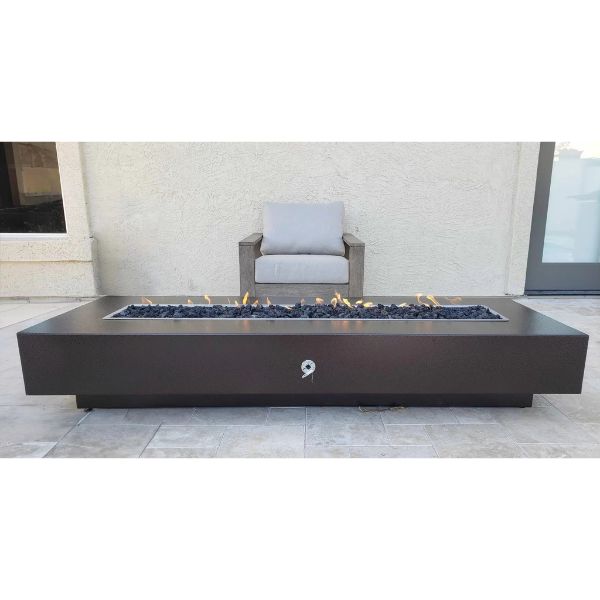 The Outdoor Plus Cabo 90" Linear Fire Pit - Powder Coated Metal | OPT ...