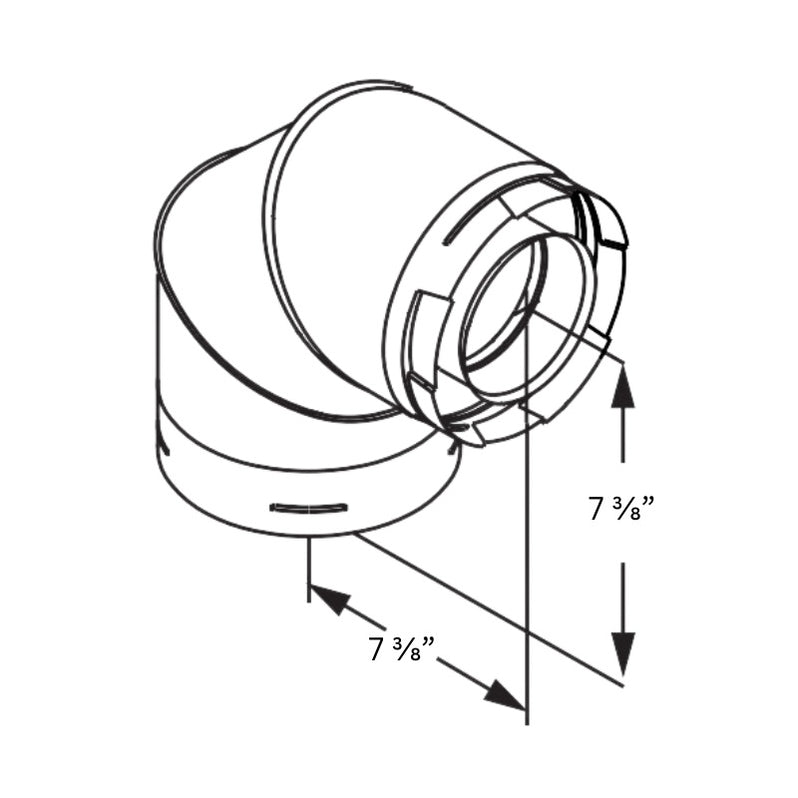 Duravent 5" x 8" DirectVent Pro Elbow (black) | 58DVA-E90B — The Torch Guys