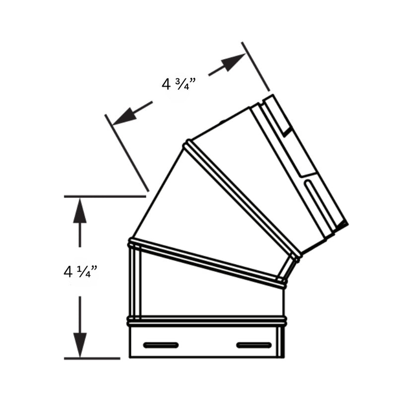 Duravent 5" x 8" DirectVent Pro 60˚ Elbow | 58DVA-E60 — The Torch Guys