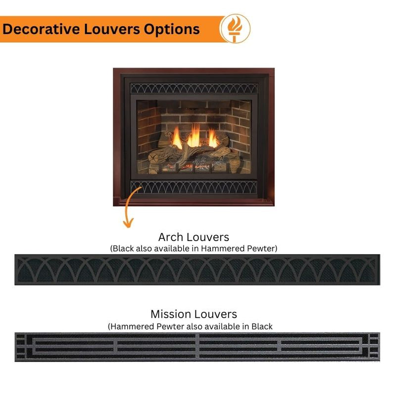 Louver Options for Tahoe Deluxe Direct Vent Gas Fireplace — The Torch Guys