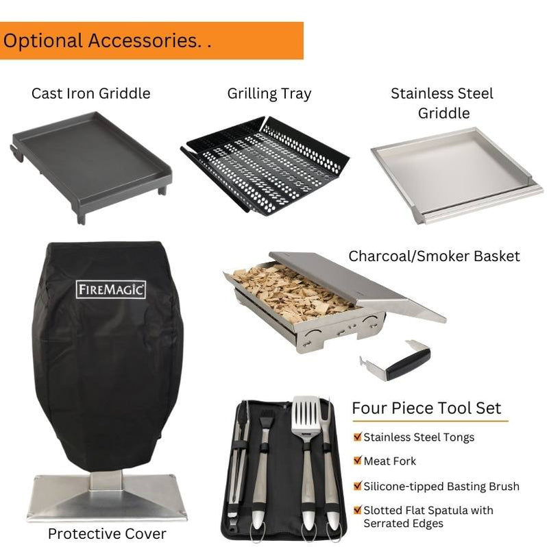 Fire Magic 24" Stainless Steel Post Mount Charcoal Grill — The Torch Guys