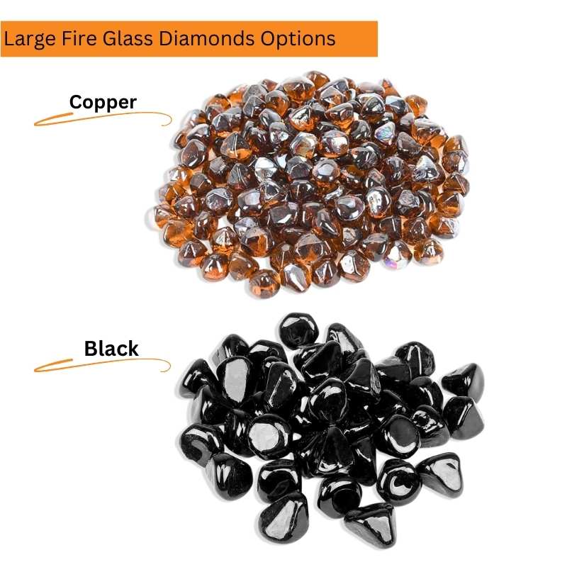 The Outdoor Greatroom Tempered Large Fire Glass Diamonds — The Torch Guys