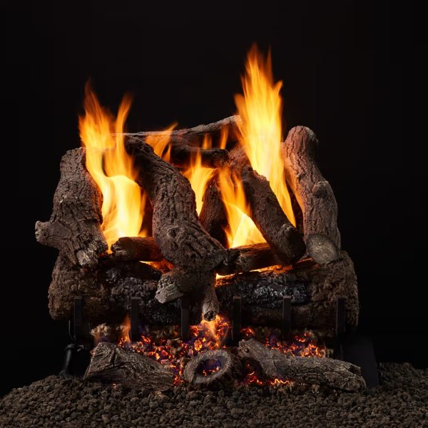 Majestic 3-Tier Heritage Oak Vented Gas Log Set — The Torch Guys
