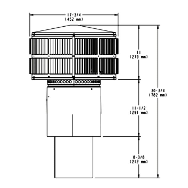 Majestic Round Telescoping Termination Cap for SL300 Series Wood Burni ...