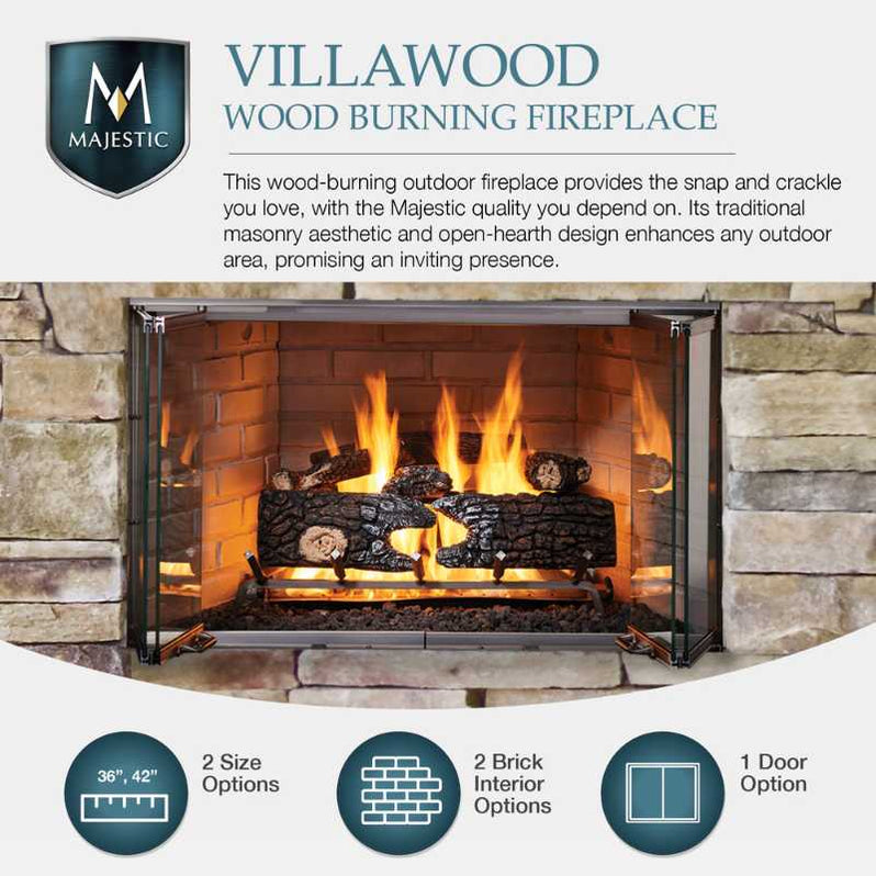 Majestic Villawood 36" Outdoor Wood Burning Fireplace | ODVILLA-36 ...