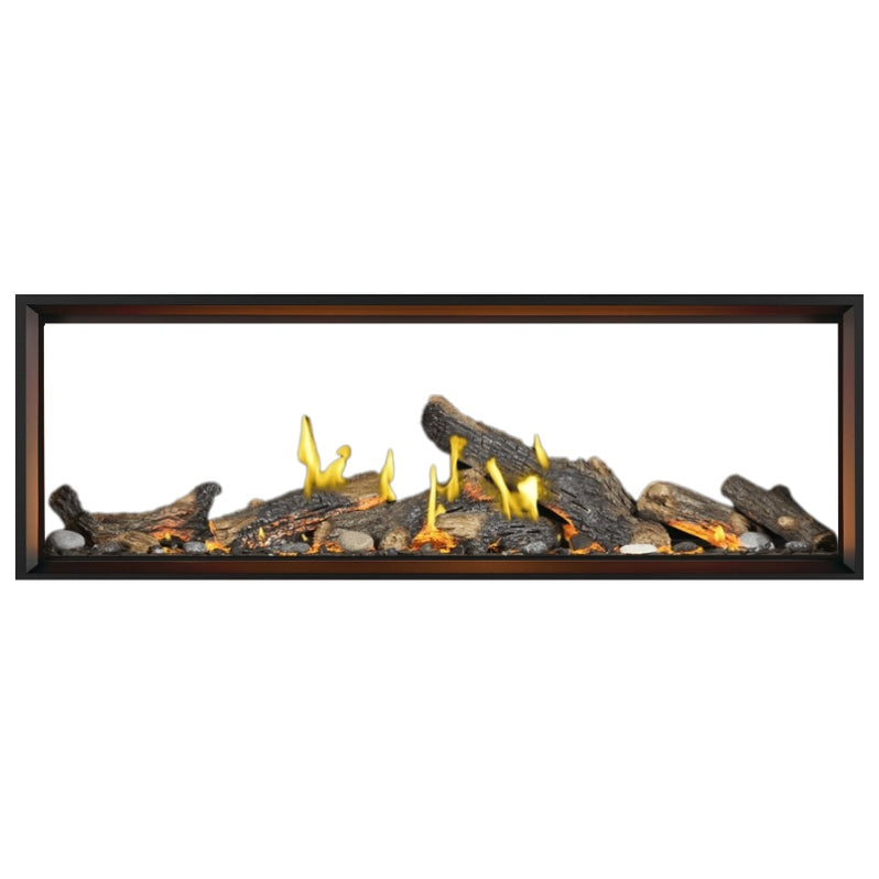 Napoleon Tall Vector with Luminous Logs 74" See Through Direct Vent ...