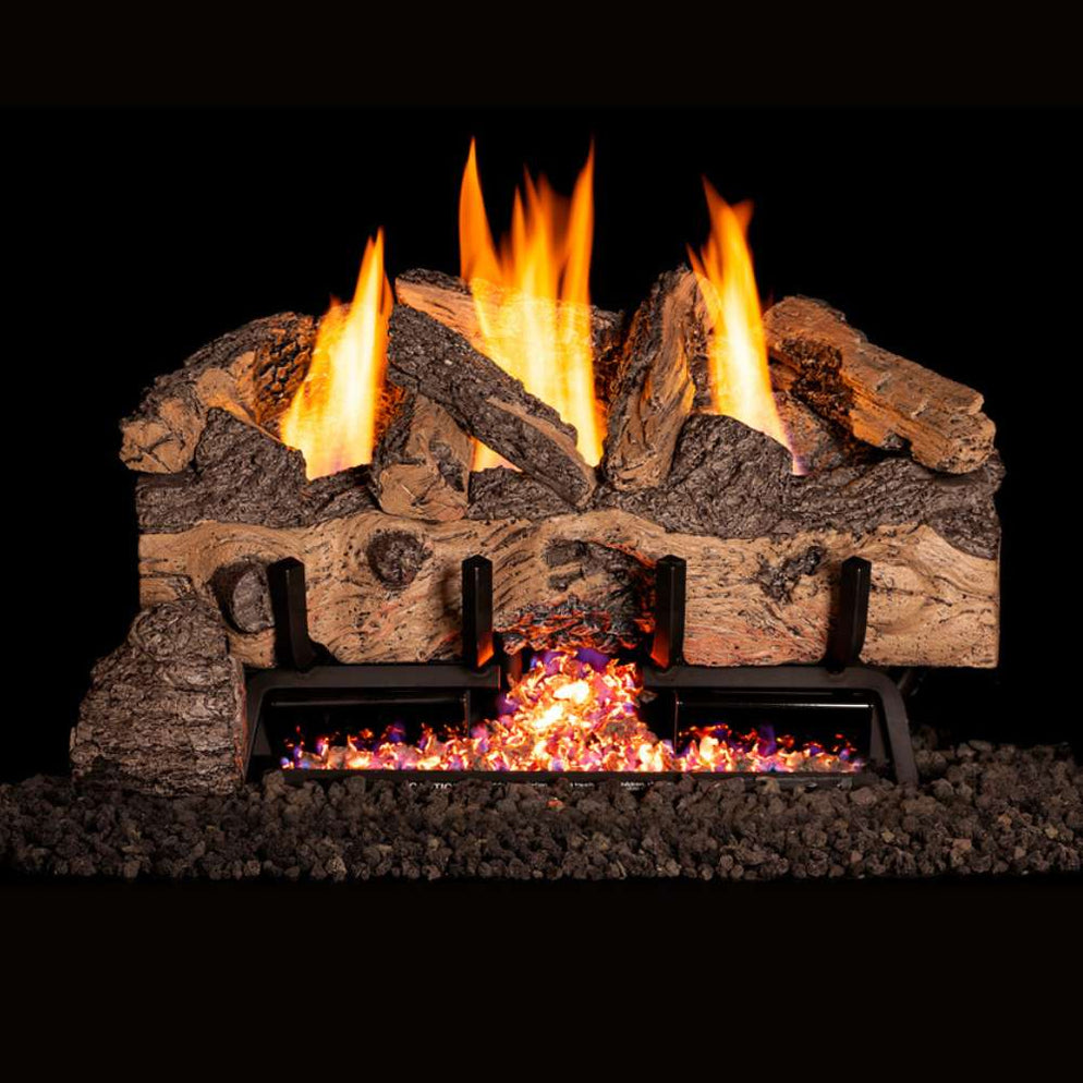 RH Peterson Real Fyre Charred Gnarled Split Vent Free Gas Log Set — The ...