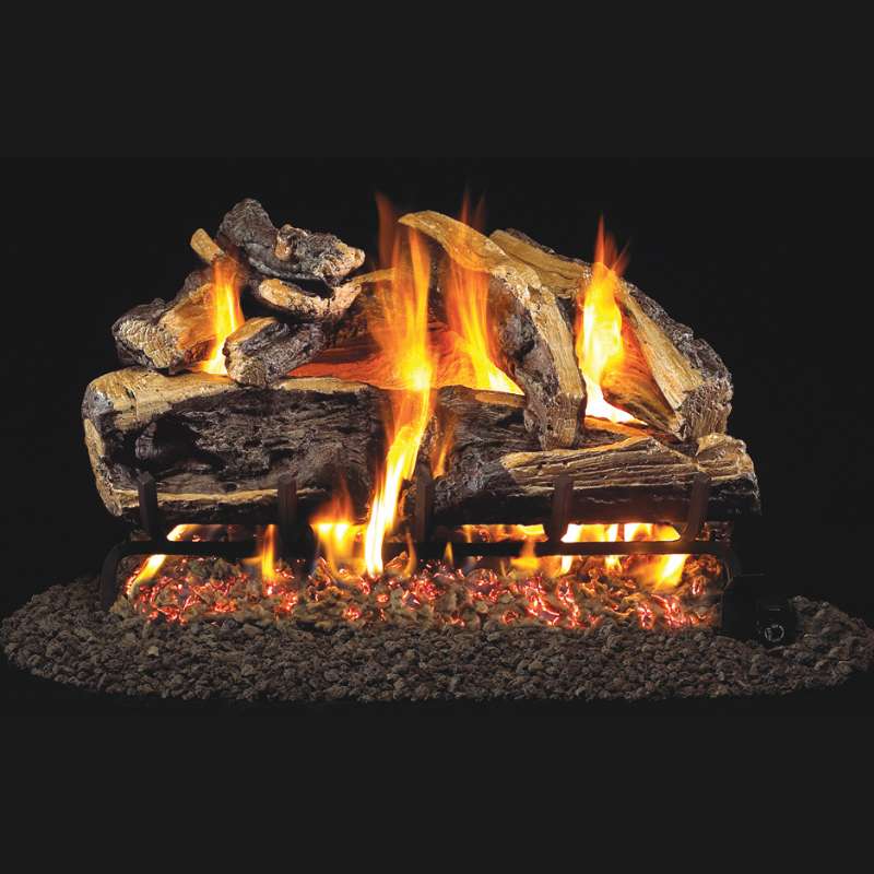 RH Peterson Real Fyre Charred Rugged Split Oak Vented Gas Log Set — The ...