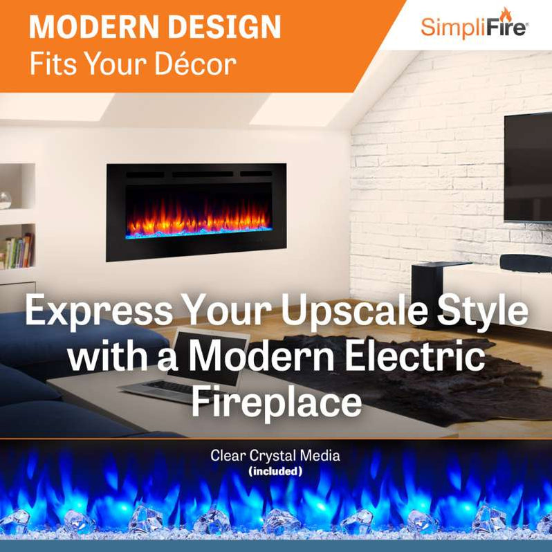 Simplifire Allusion 60" Linear Electric Fireplace | SF-ALL60-BK — The ...