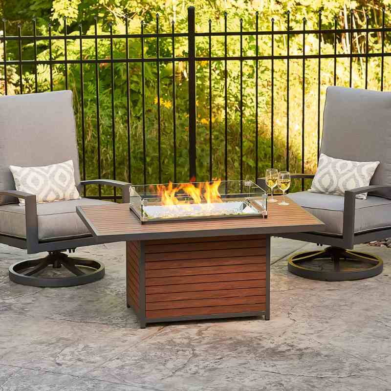 The Outdoor Greatroom Kenwood Rectangular Gas Fire Pit Table | KW-1224 ...