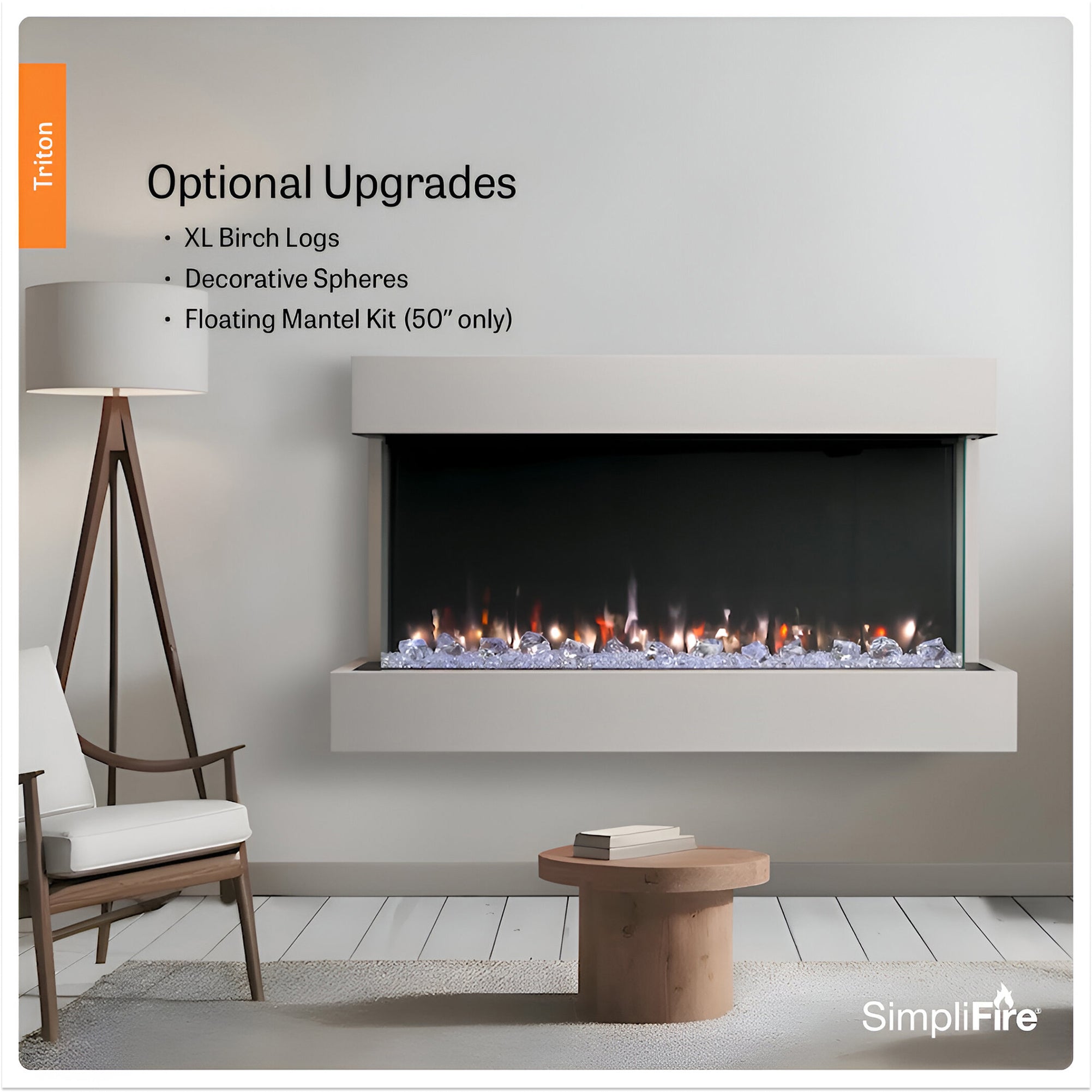 Simplifire Triton 78" Linear Electric Fireplace | SF-TR78 — The Torch Guys