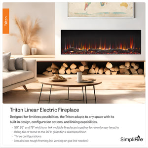 Simplifire Triton 78" Linear Electric Fireplace | SF-TR78 — The Torch Guys