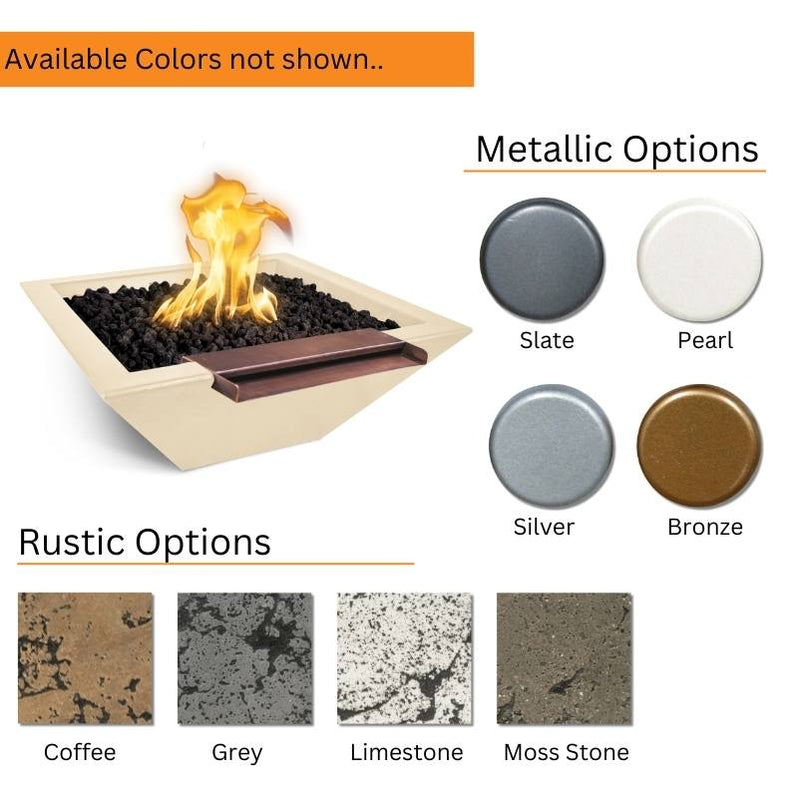 Maya Wide Spill Fire & Water Bowl - GFRC Concrete | 24" — The Torch Guys